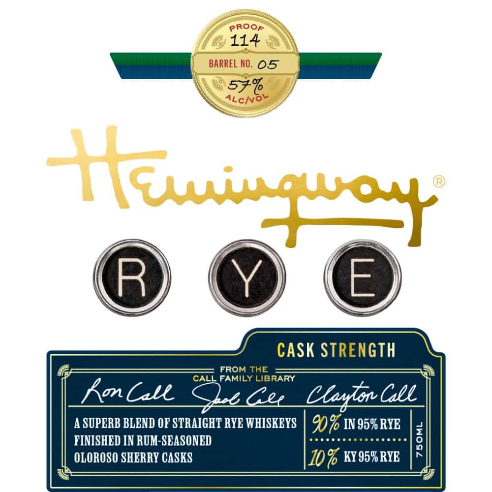 Hemingway Cask Strength Rye Whiskey – You Booze