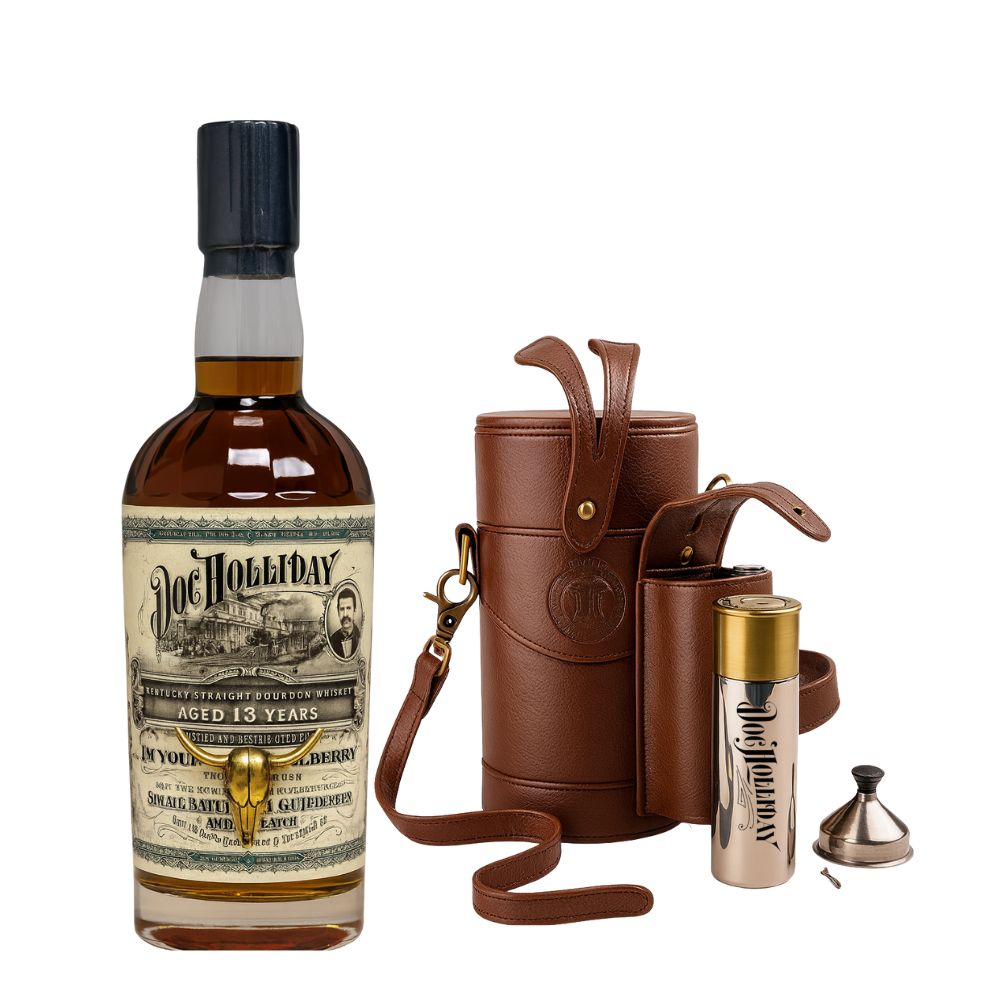 Doc Holliday 13 Year Bourbon With Hunter Bag & Flask – You Booze